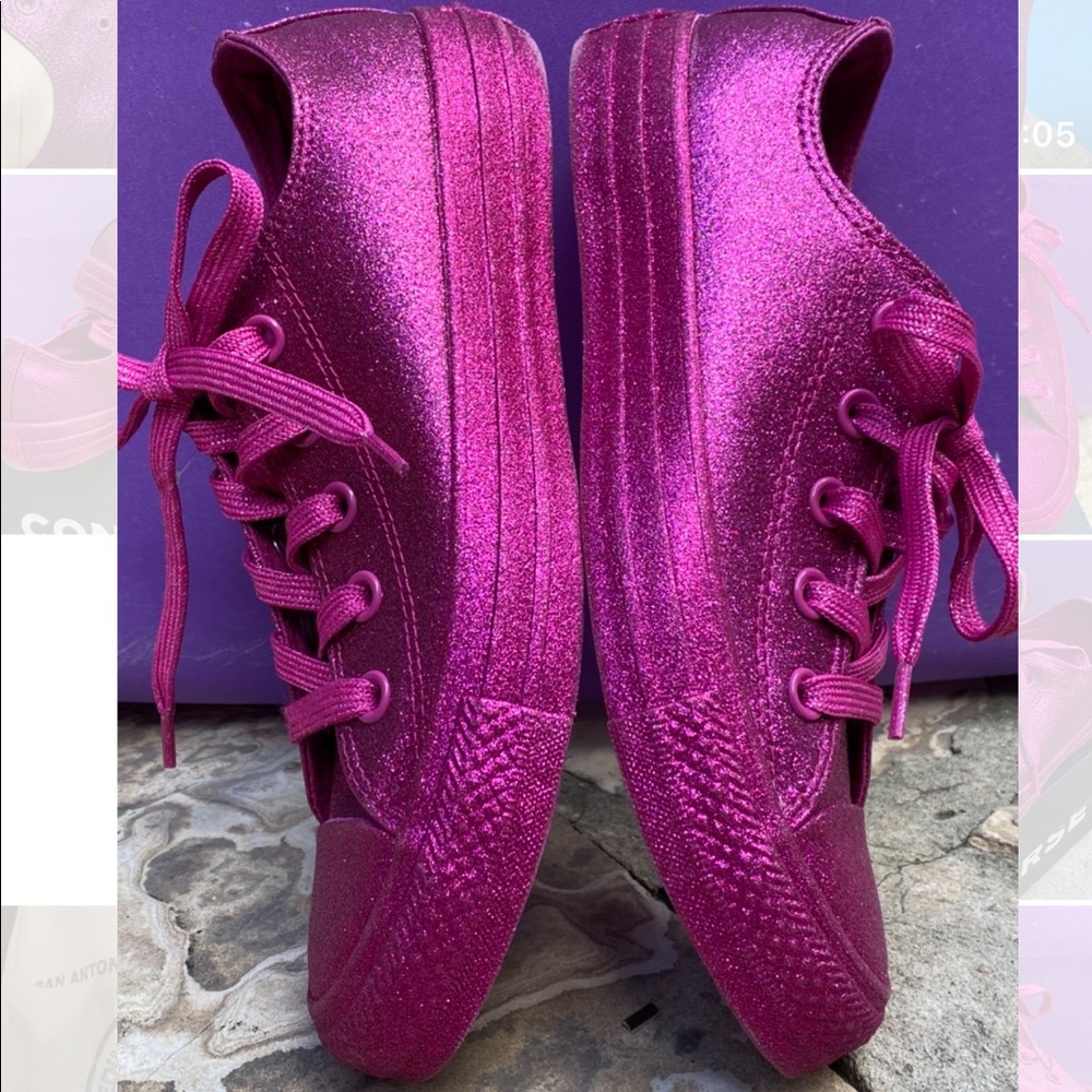 Converse Chuck Taylor Hot Pink Glitter Sneakers Gem